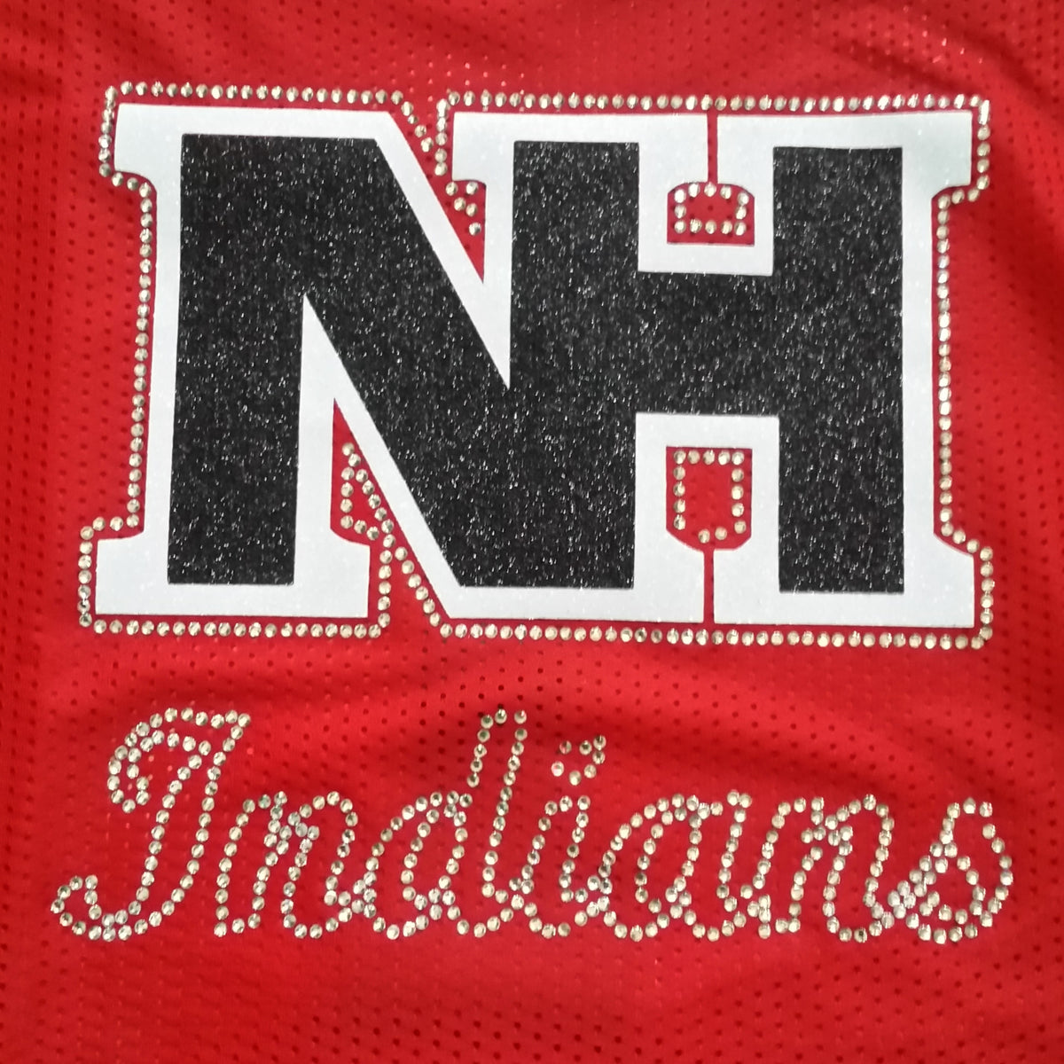 North Hills Indians NH Logo in Glitter and Rhinestone Design ...